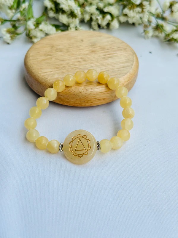 Natural Stone Yellow Calcite Chakra Bracelet